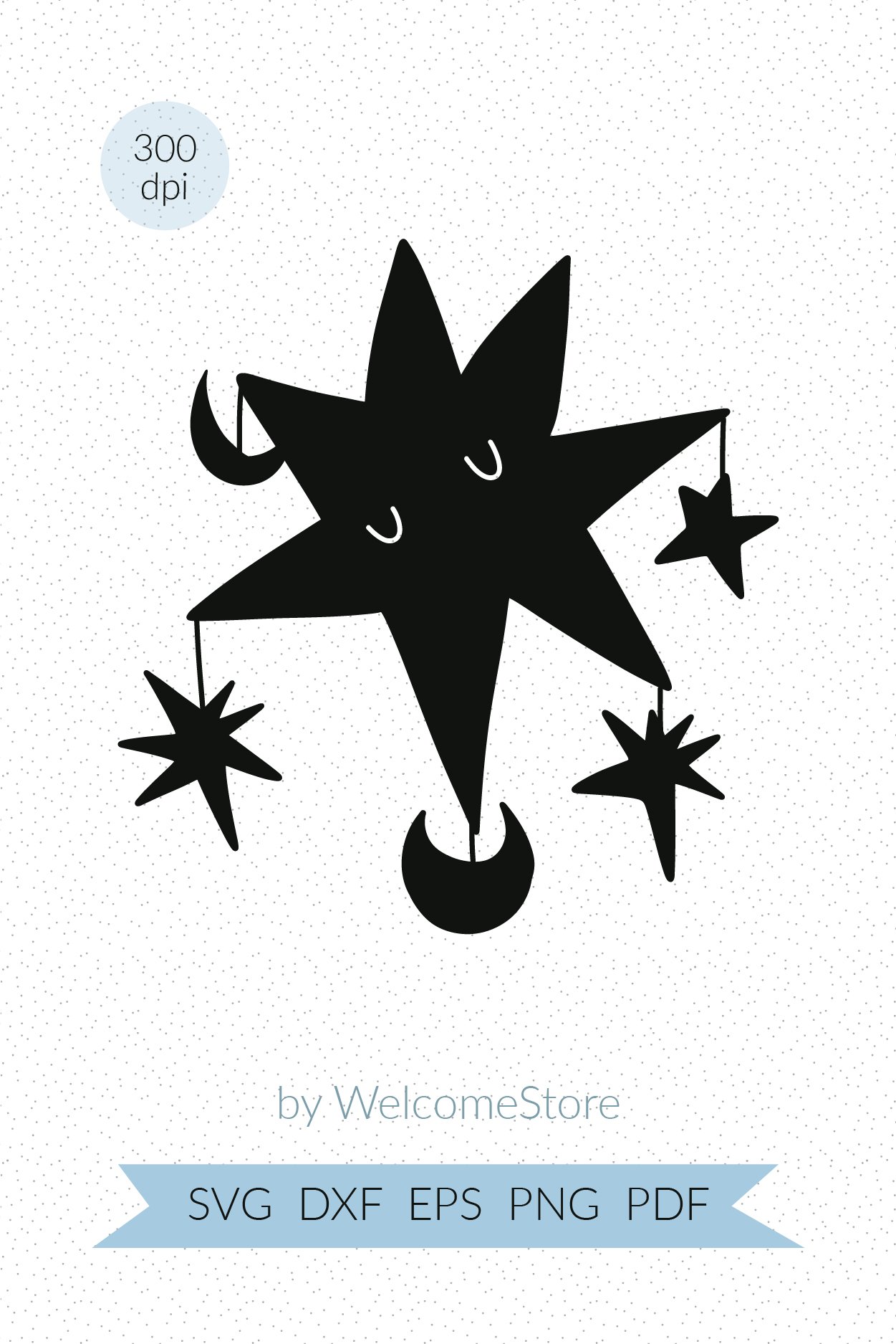 Sleeping Star SVG DXF Cut File. Celestial SVG. Dreamcatcher.