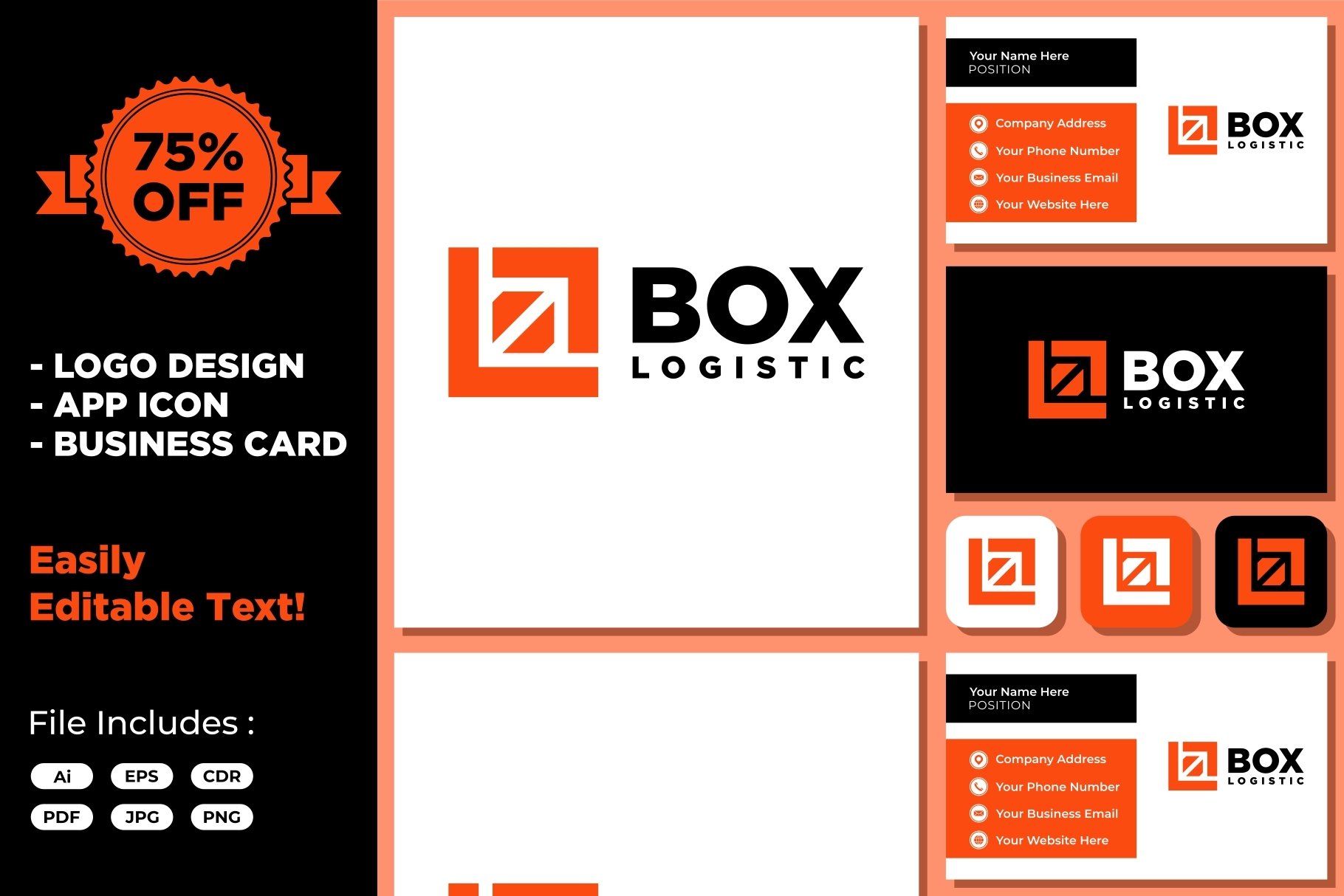 Box Arrow Square Up Logistic Logo Design