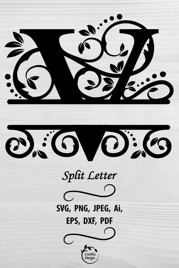 Split monogram letter V. Family monogram logo design