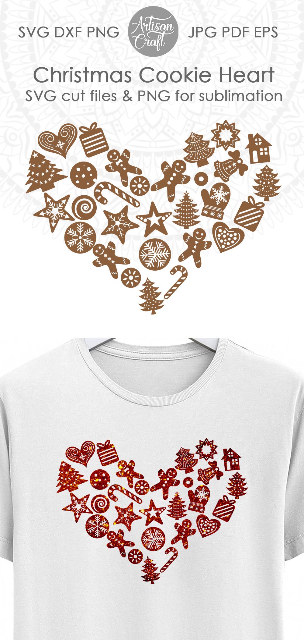Christmas cookie heart | Christmas cookies SVG | Heart SVG