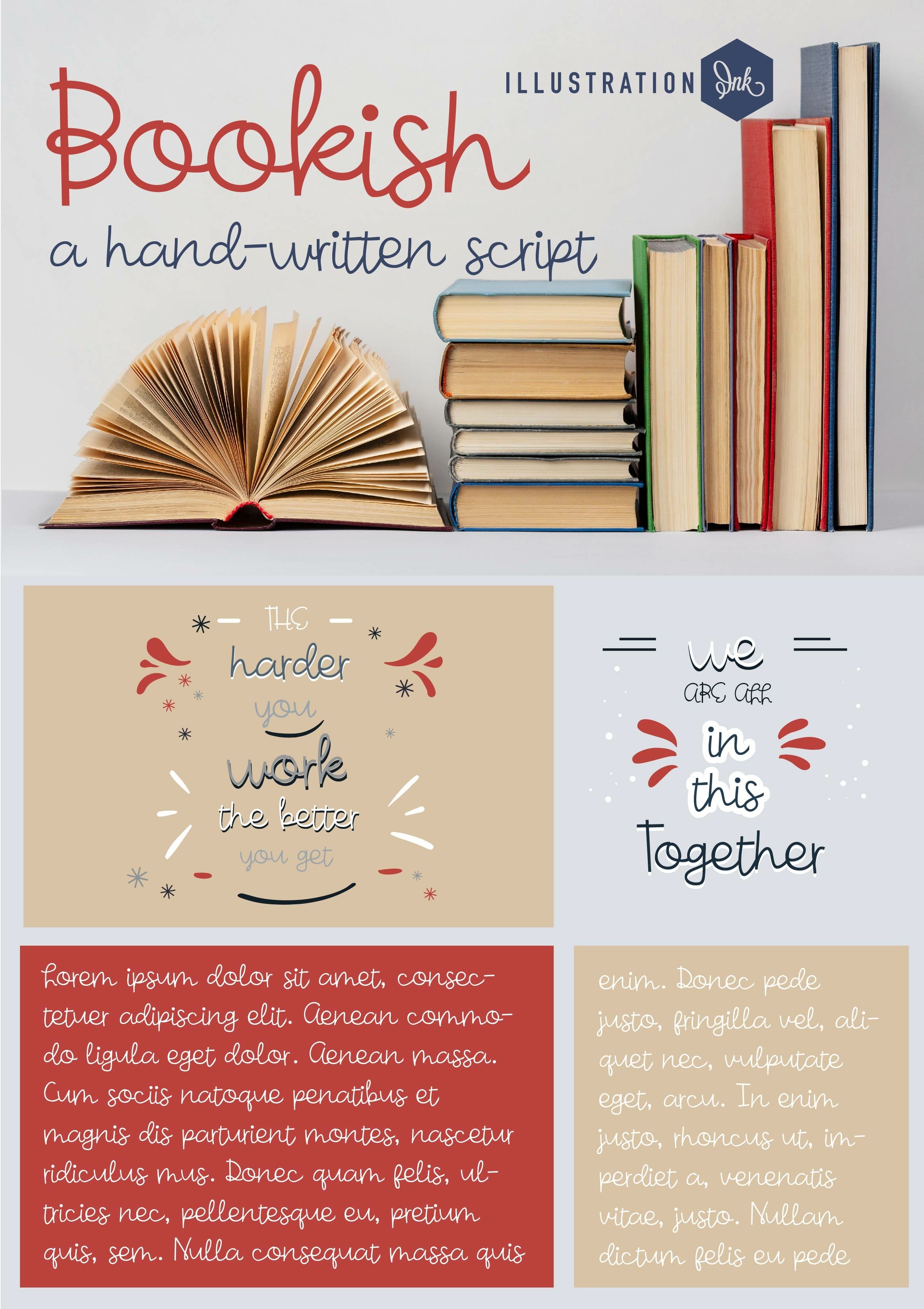 Handcrafted cursive script