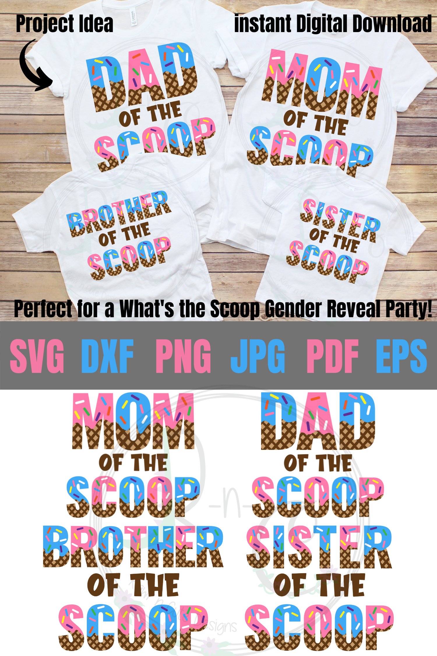 Family Bundle of the Scoop Cut File for Cutting Machines