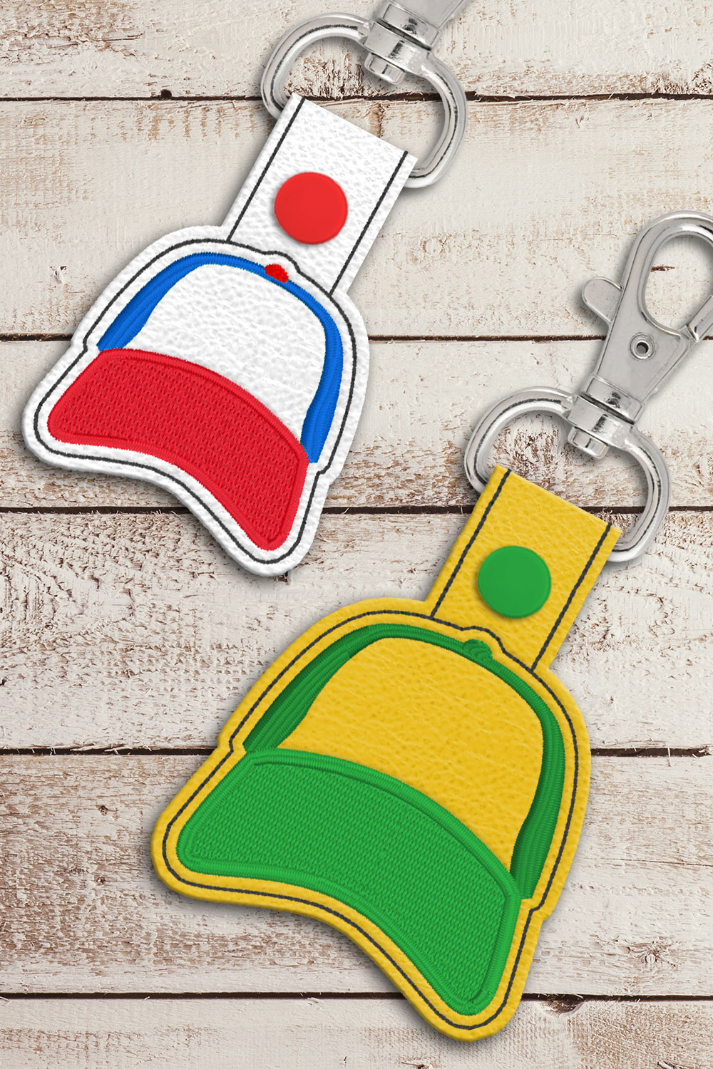 Trucker Hat Key Fob ITH Applique Embroidery File