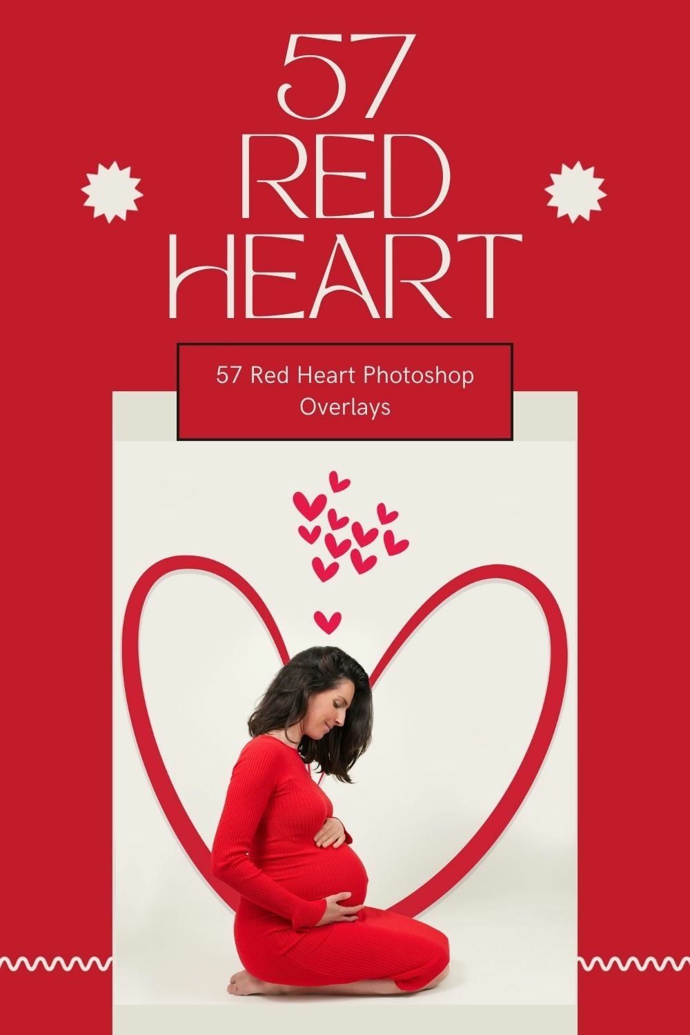 57 Red Heart Photoshop Overlays