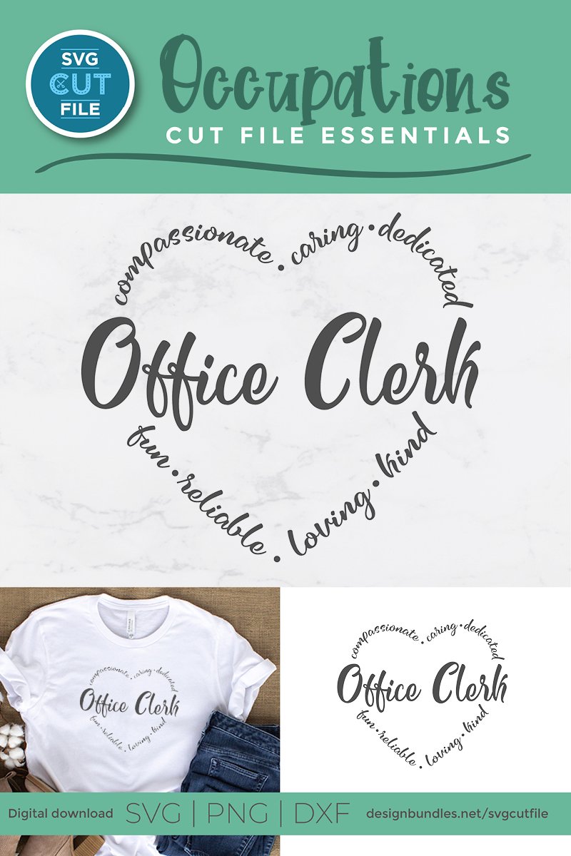 Office clerk svg with heart