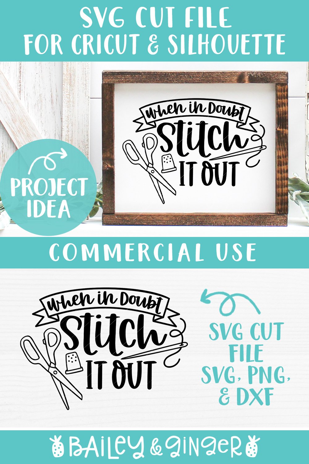 Funny Sewing SVG - When In Doubt Stitch It Out