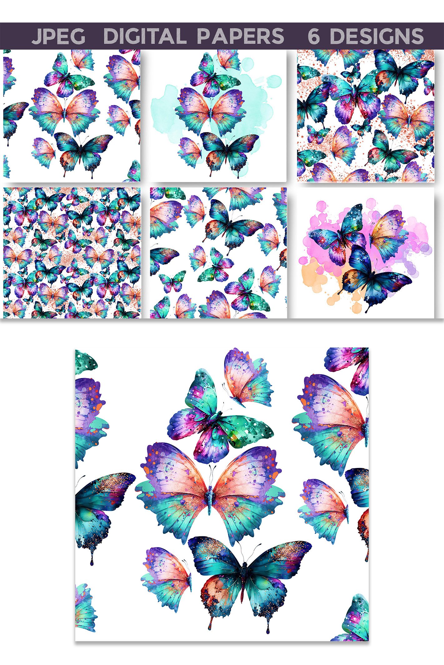 Butterfly Digital Papers | Butterflies Background