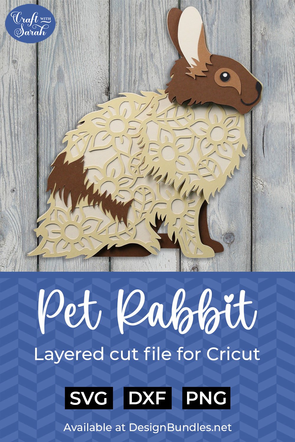 3D Rabbit SVG | Layered Long Fur Rabbit Paper Cut