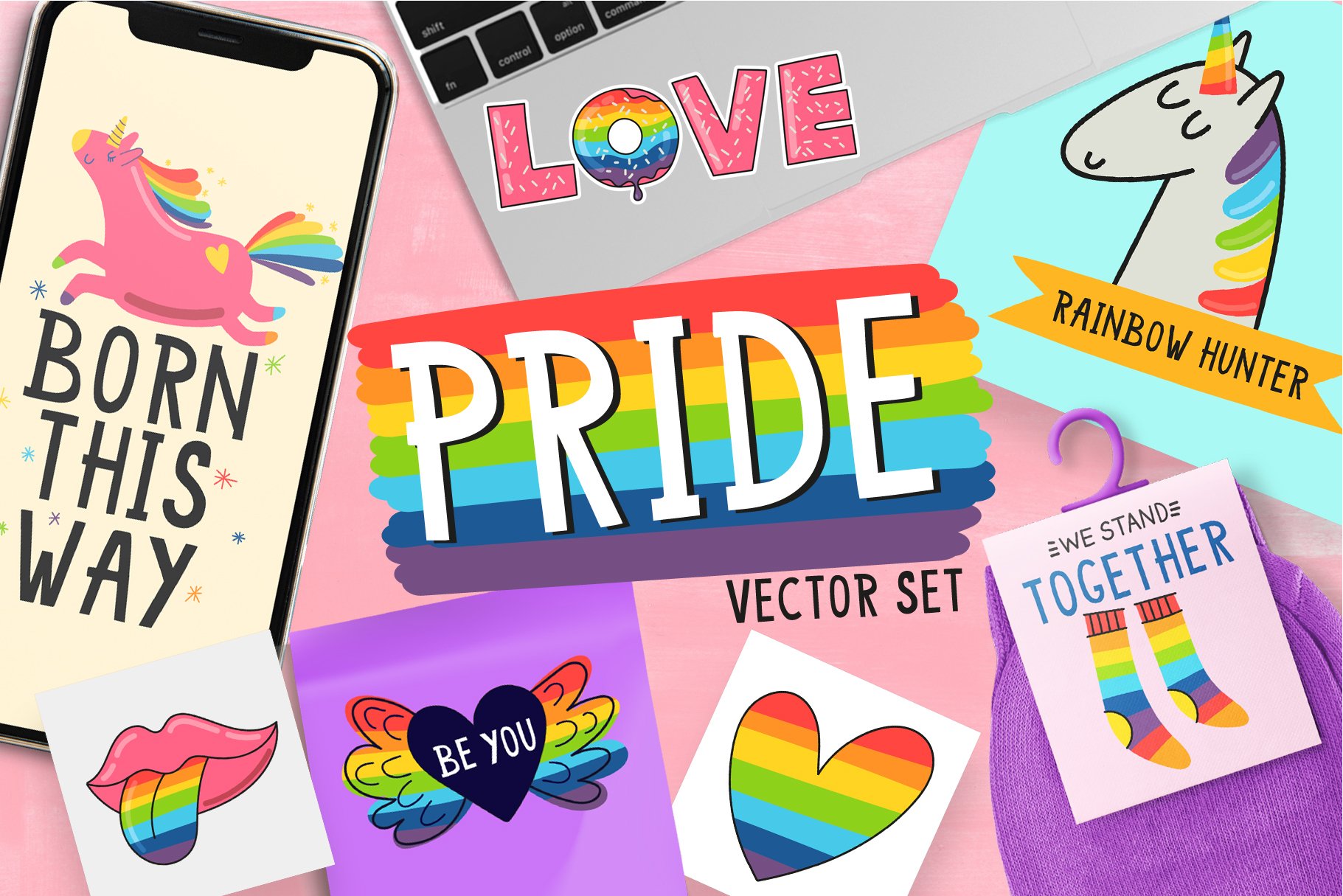 PRIDE elements. Vector set