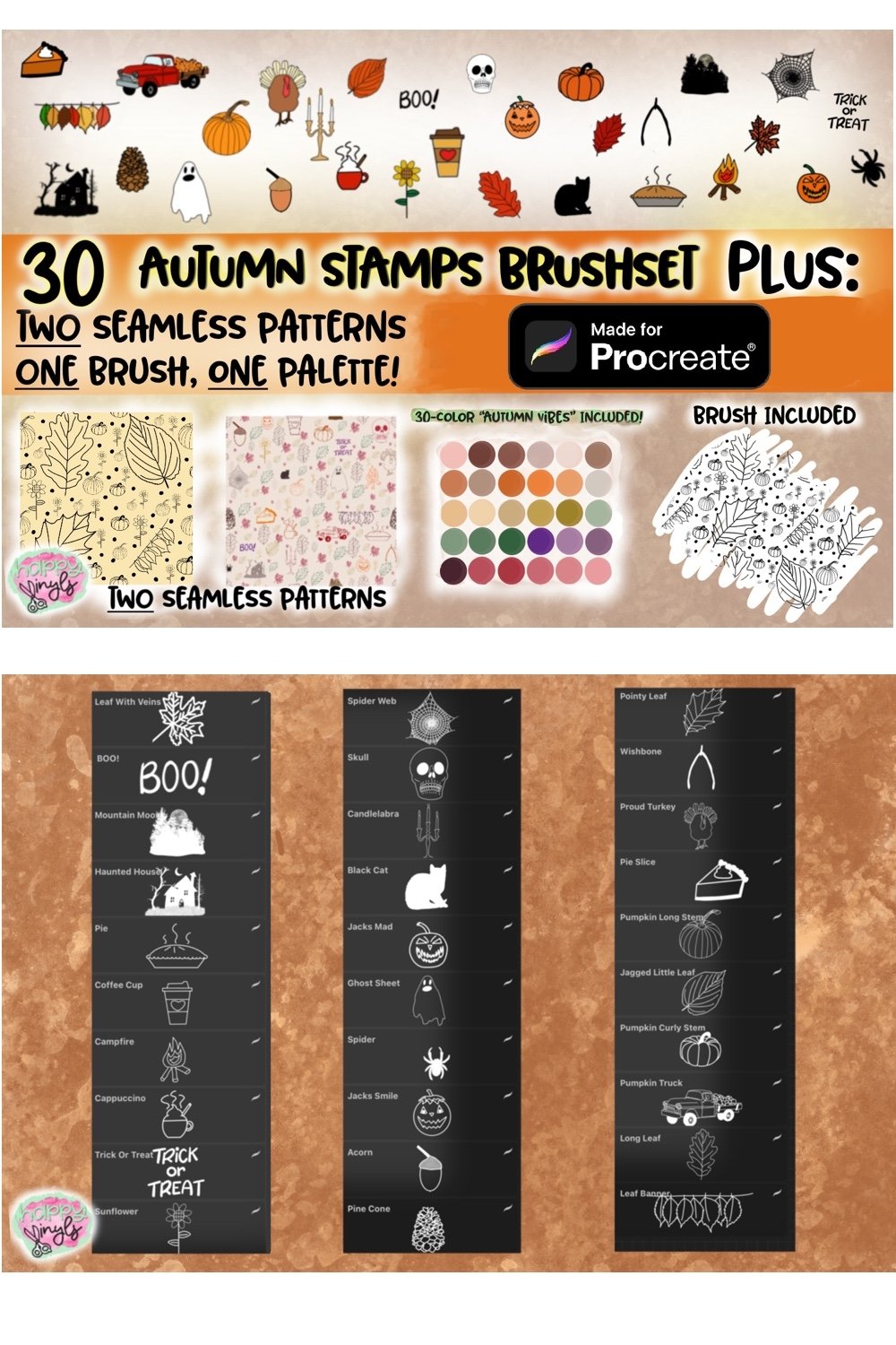 Autumn Procreate Set - A PROCREATE Add-On Set (1413769)