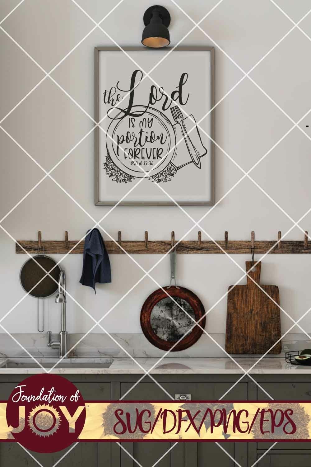 The Lord is my portion svg, Bible verse svg, Kitchen svg