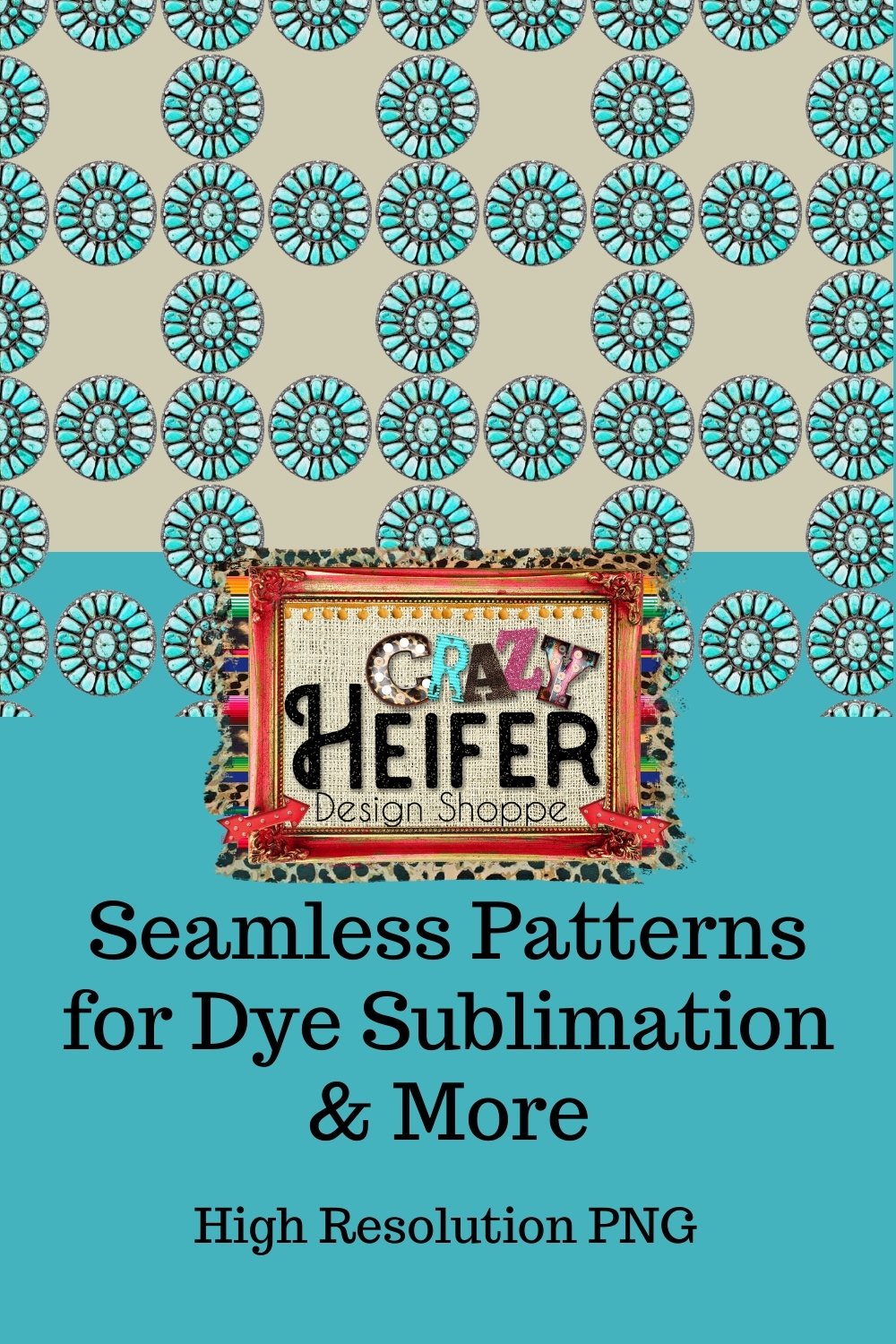 Seamless Pattern Turquoise Western Translucent (1590913)