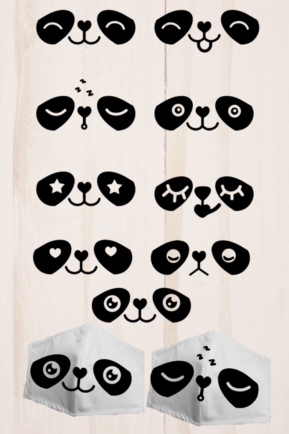 Face Mask Designs SVG. Animal faces. Sloth