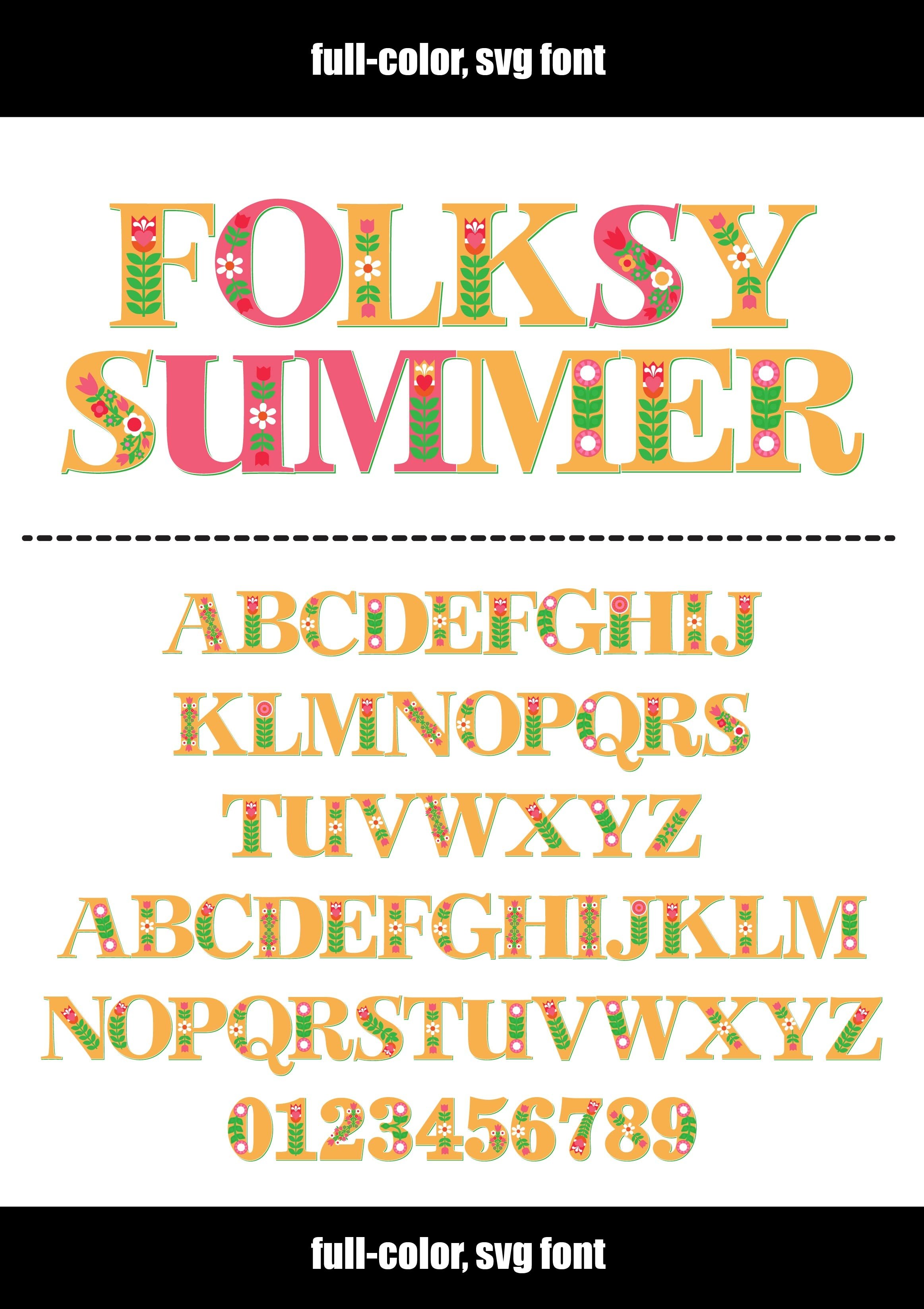 Full Color SVG Floral Font: A Beautiful and Versatile Font