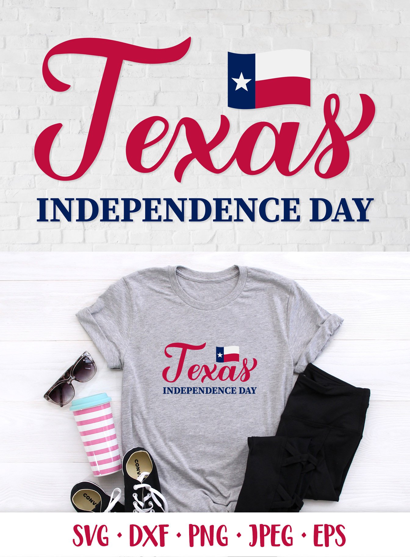 Texas Independence Day SVG cut file