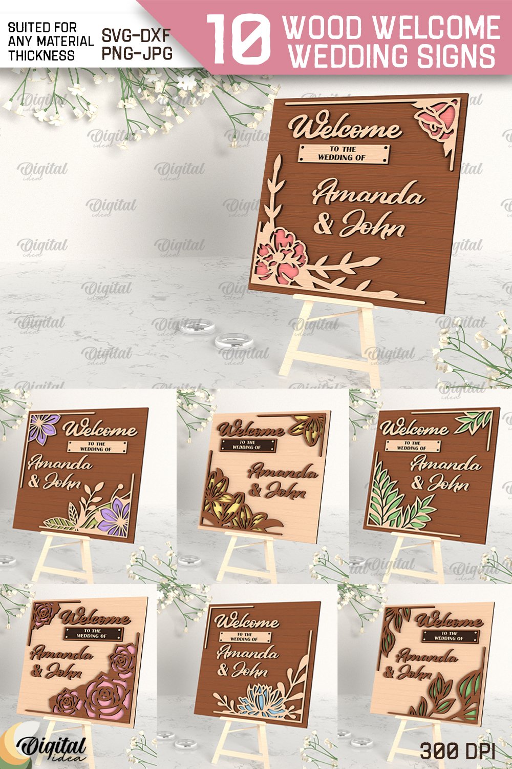 Wood Welcome Wedding Signs Laser Cut Bundle. Wedding Decor