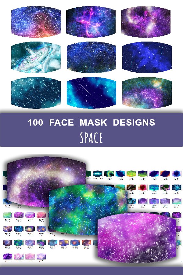 100 Space Face Mask Designs for DTF Printer