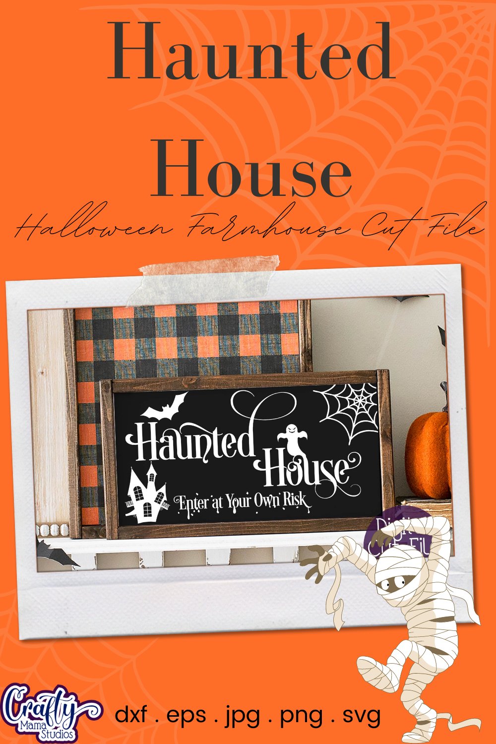 Haunted House Halloween Farmhouse Sign Svg