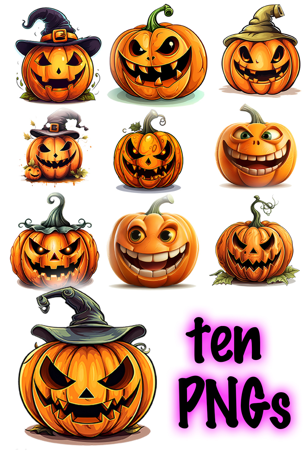 Halloween Jack O Lanterns Clipart | Spooky Pumpkin PNG