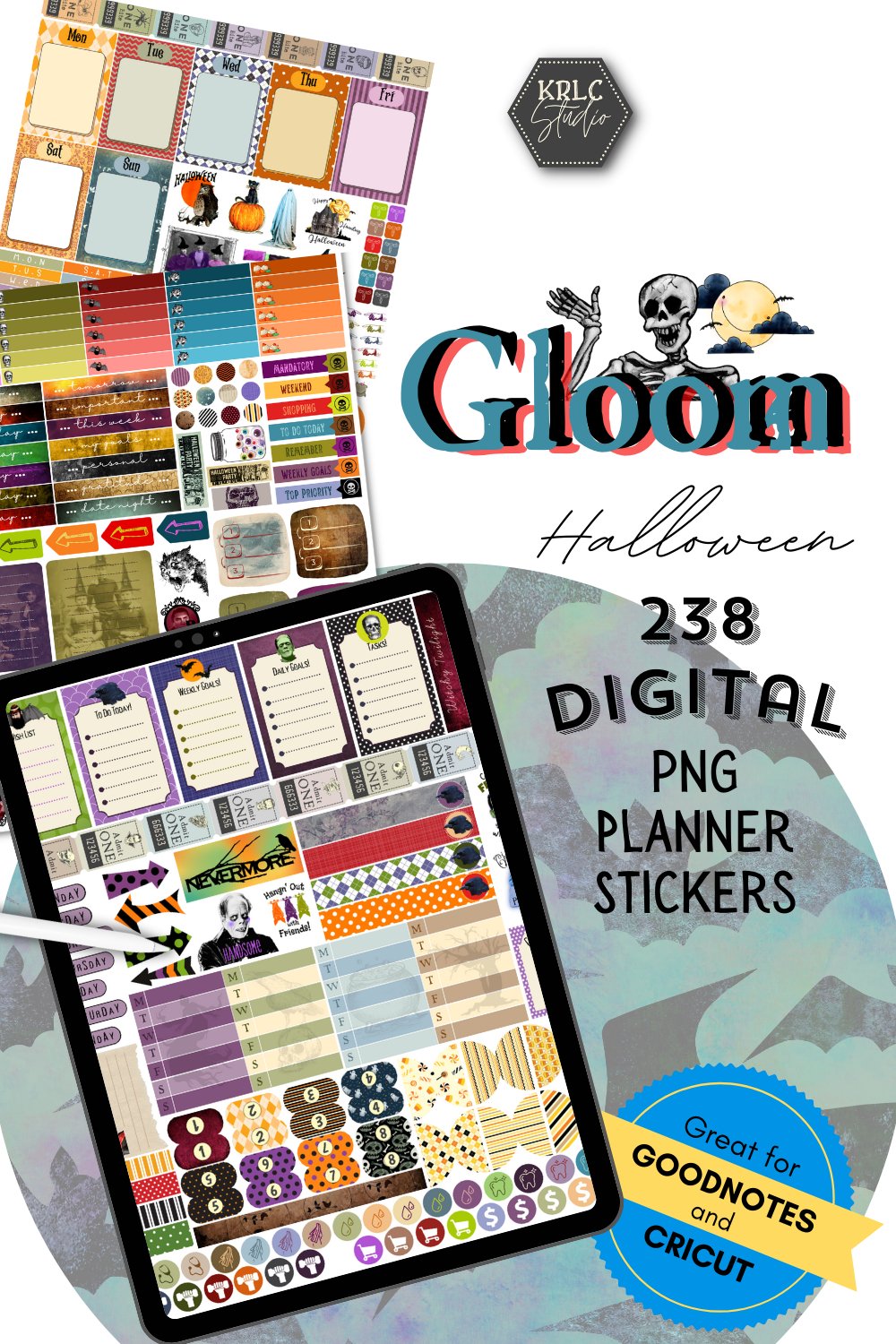 GLOOM - DIGITAL Halloween Planner Stickers