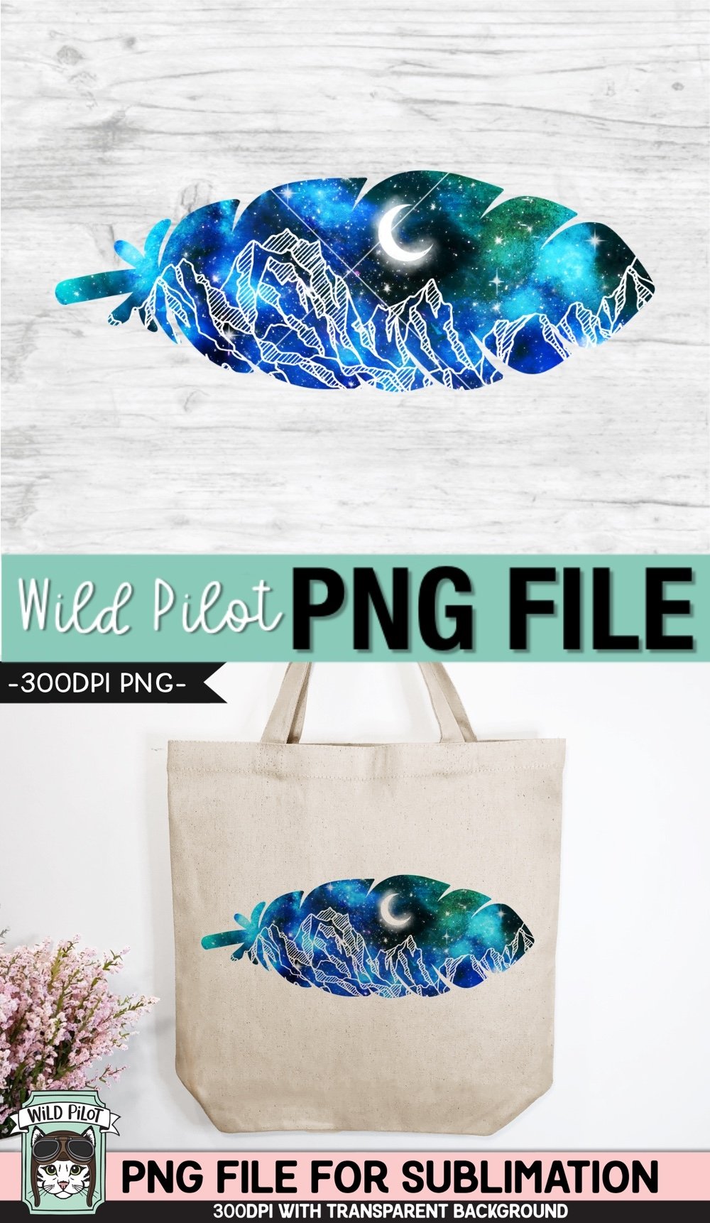 Galaxy Feather PNG Sublimation, Celestial PNG, Space, Boho