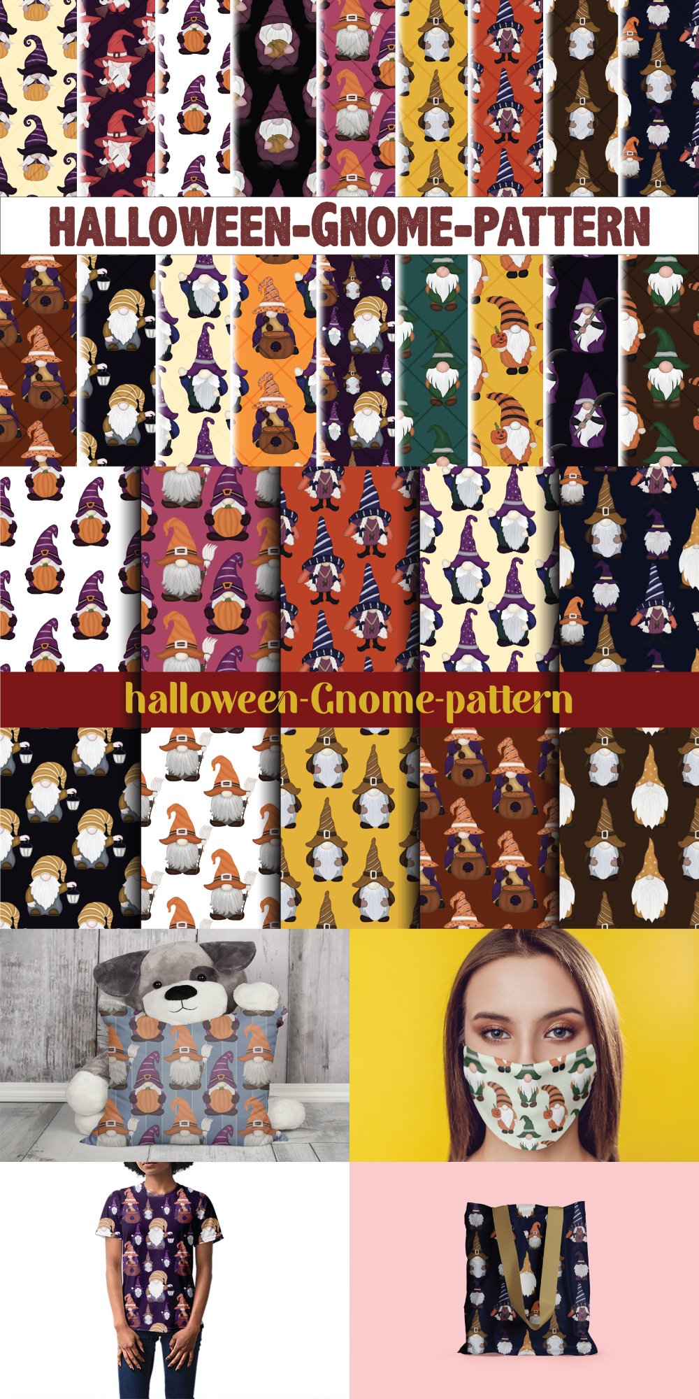 halloween Gnome pattern Seamless