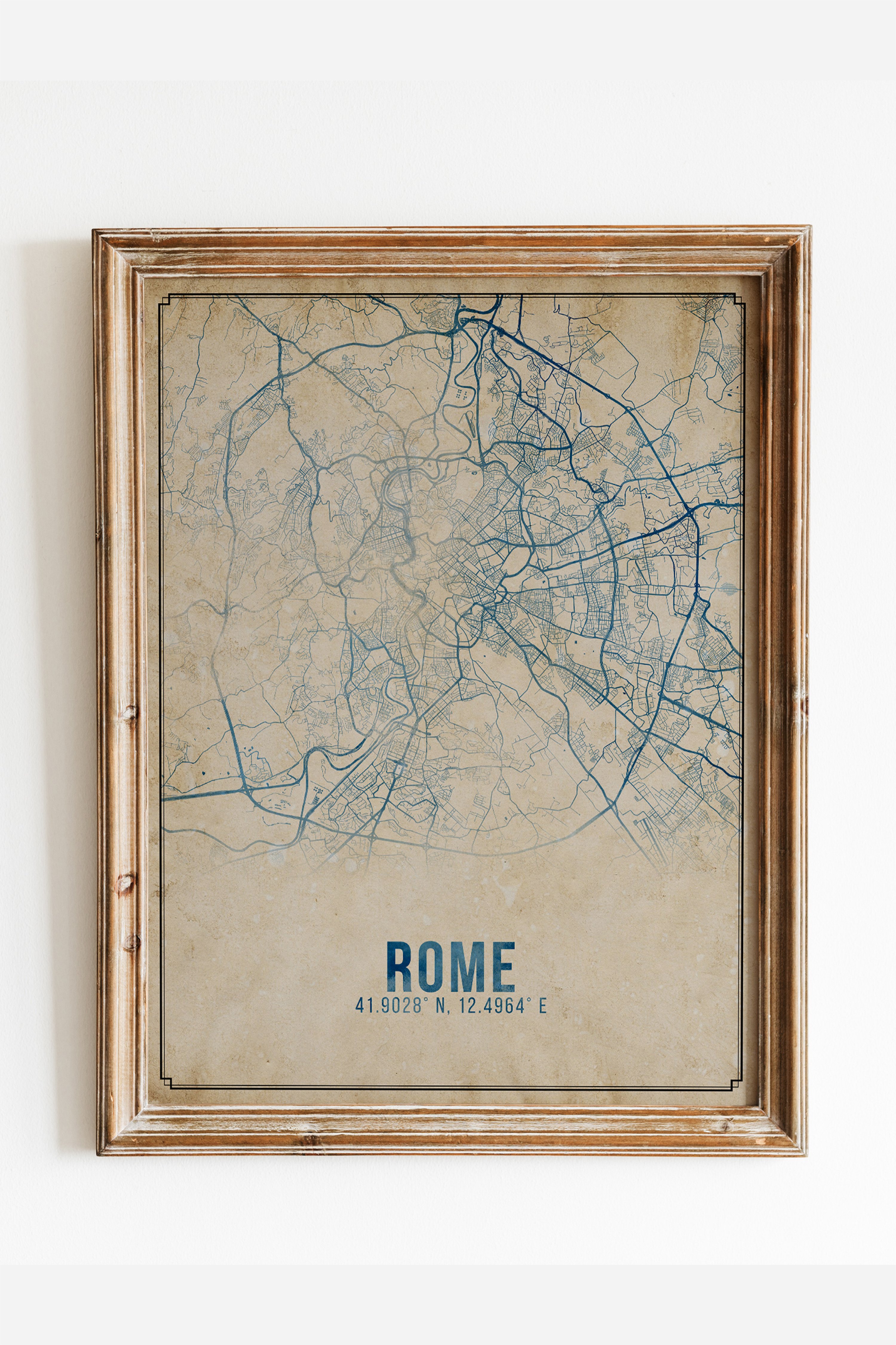Rome Antique Watercolor City Map Poster