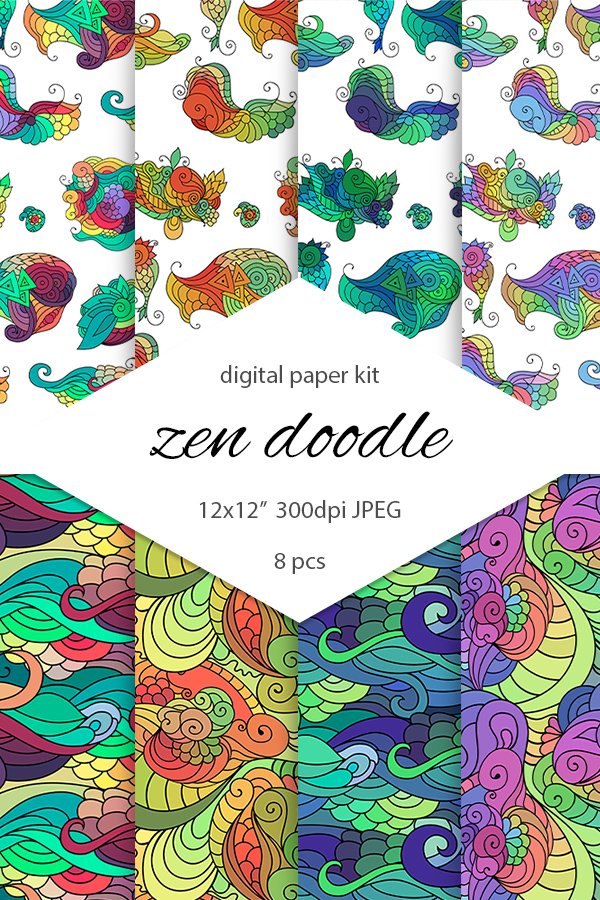 Zentangle inspired clipart and digital (666217)