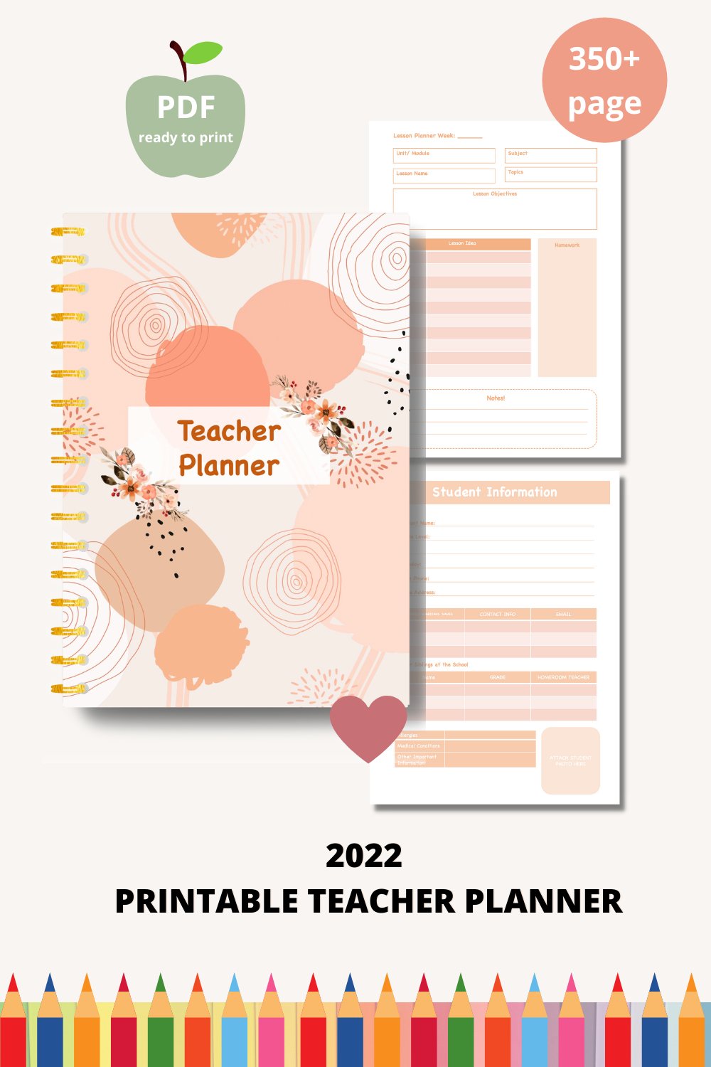 Best 2022 Teacher Planner Printable | PDF Download (1542154)