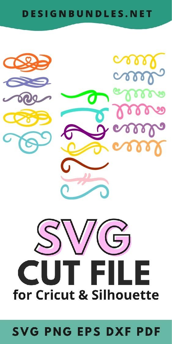 Squiggle Doodled Loop Dividers Borders BUNDLE SVG (263374)
