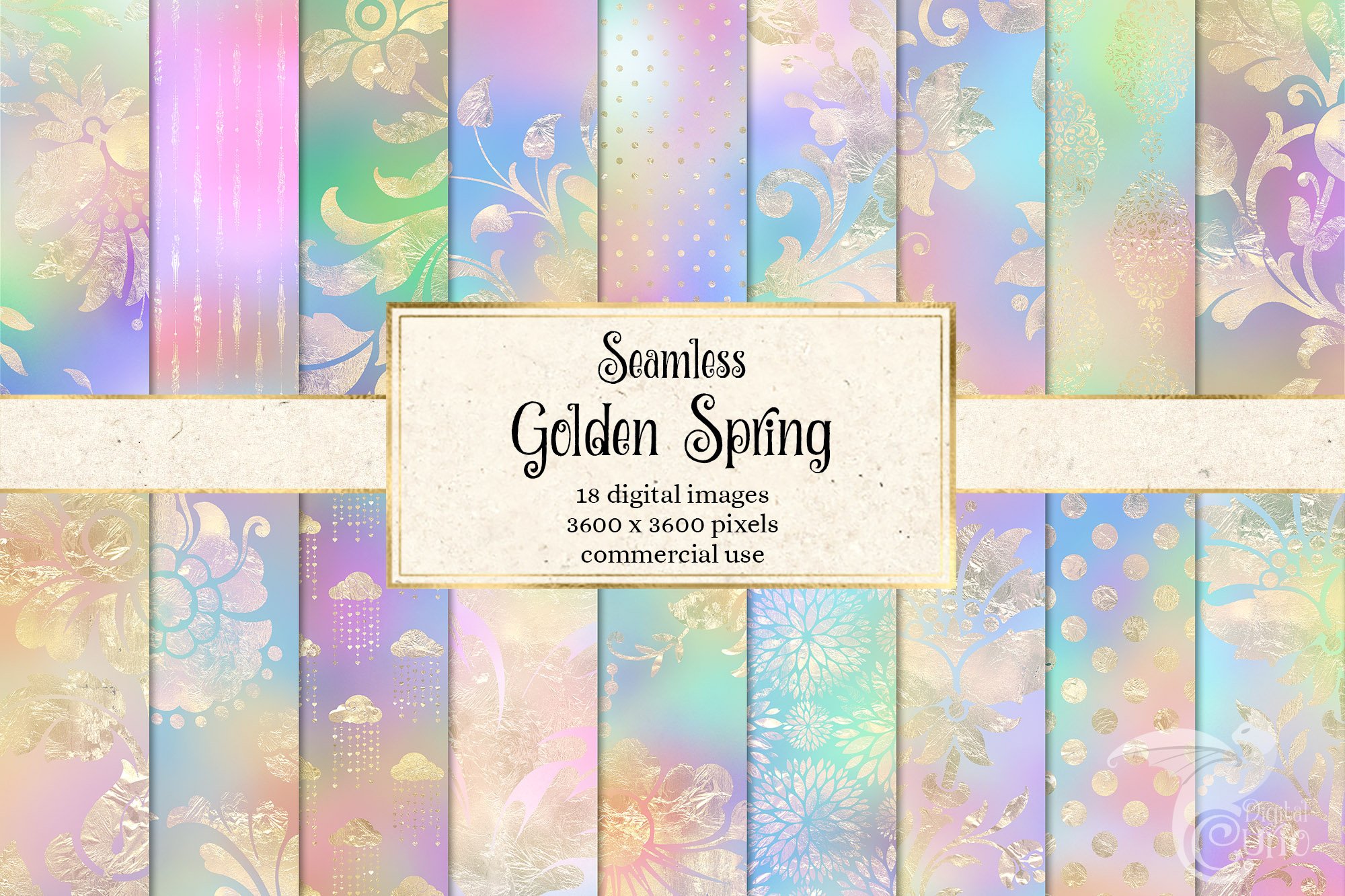 Golden Spring Digital Paper