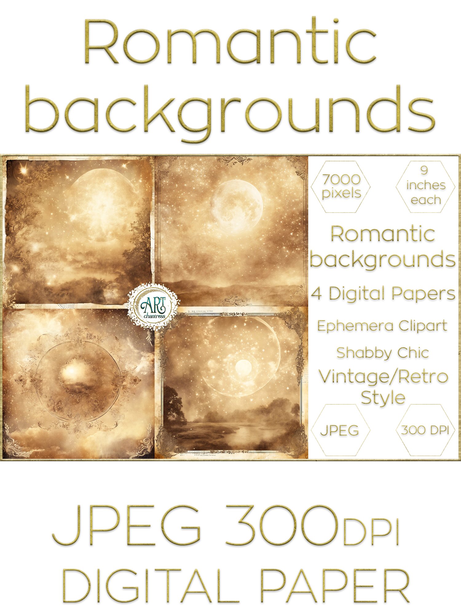 Vintage Scrapbook digital papers soft shabby old (2972390)