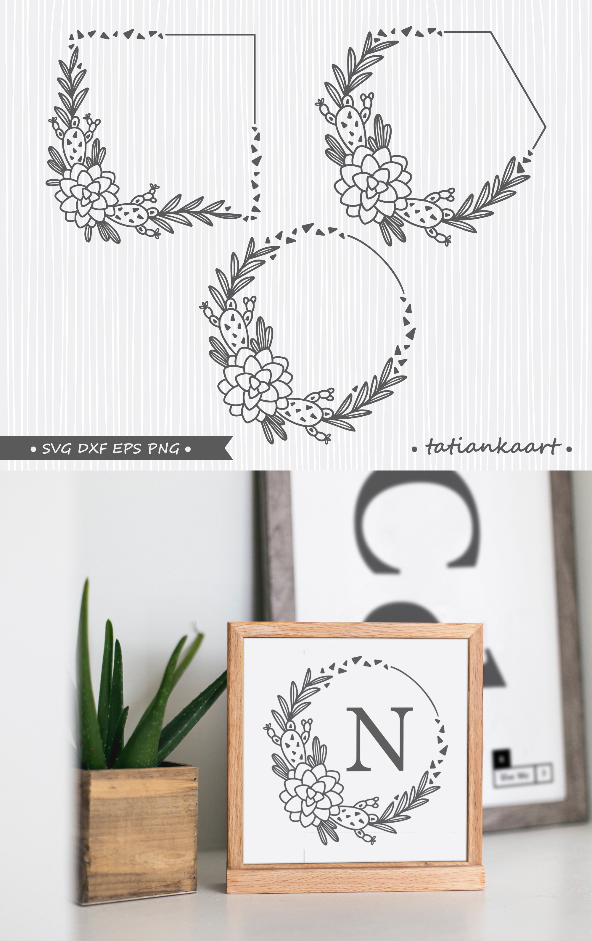 Cactus frame svg bundle