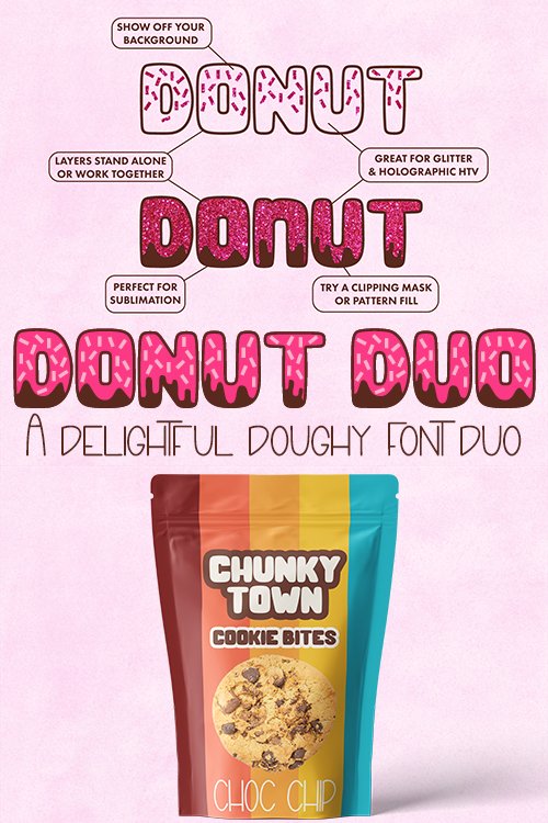 Donut Duo Layered Font
