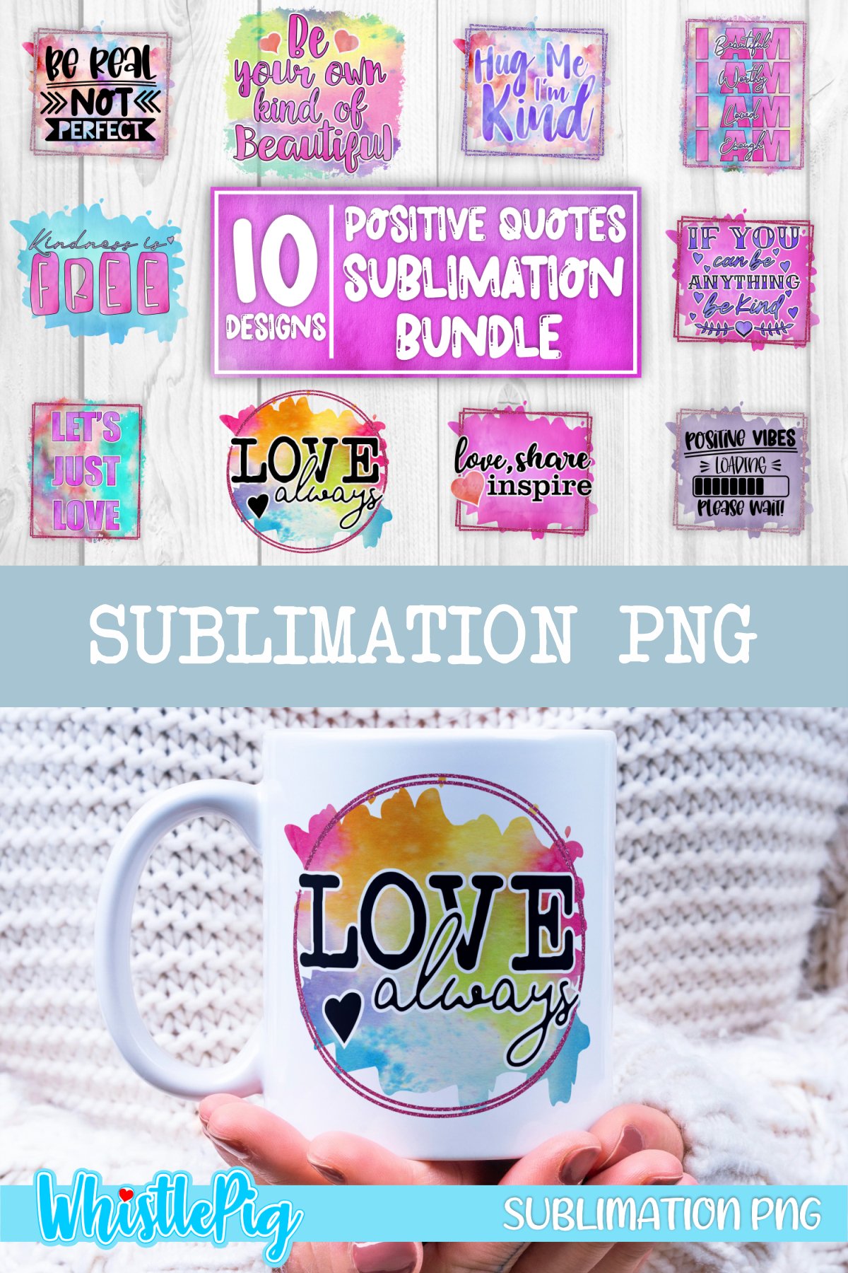 Positive Quotes Sublimation Kindness Sublimation Bundle PNG