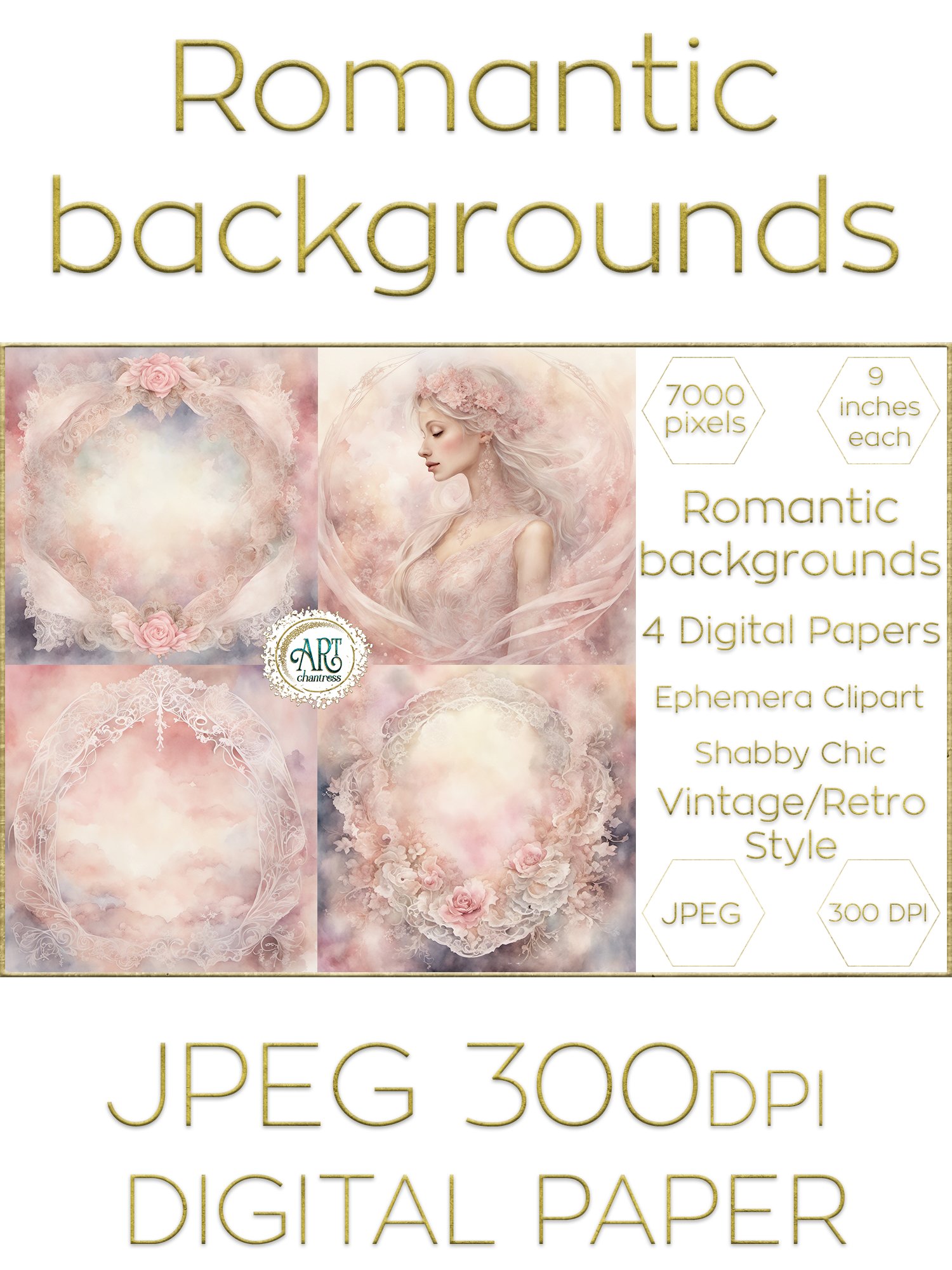 Watercolor Digital Paper Collage Sheets scrapbook (2906305)