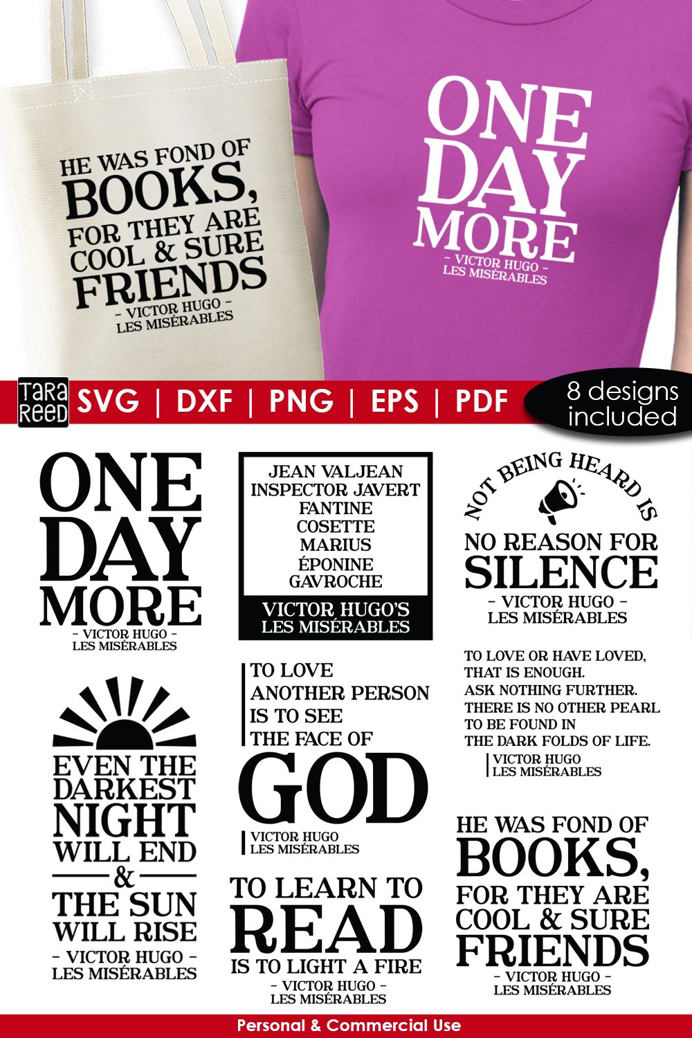 Victor Hugo Quotes from Les Miserables - SVG & Cut Files