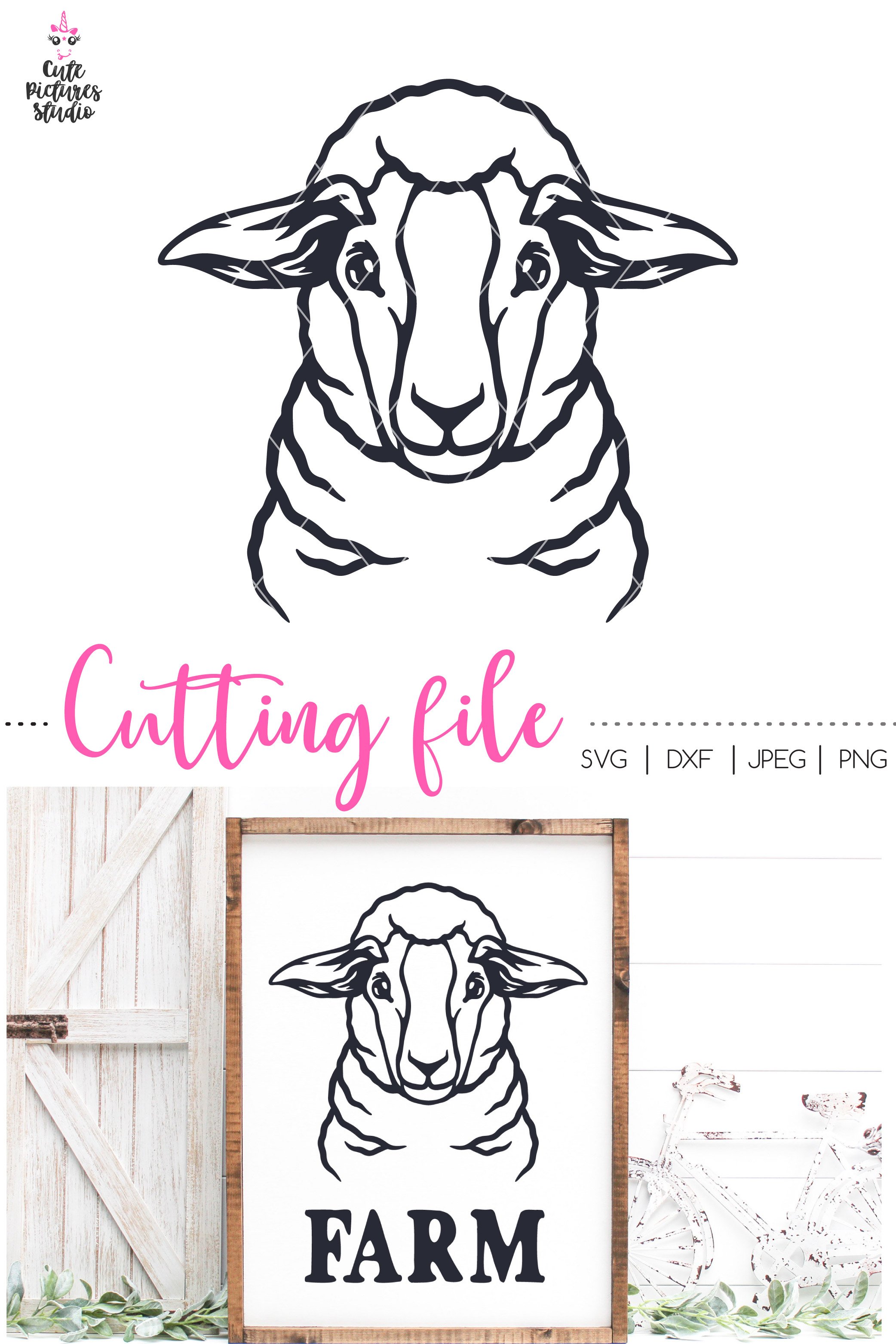 Sheep Cricut svg, Lamb Cricut SVG cut file, Animal face svg