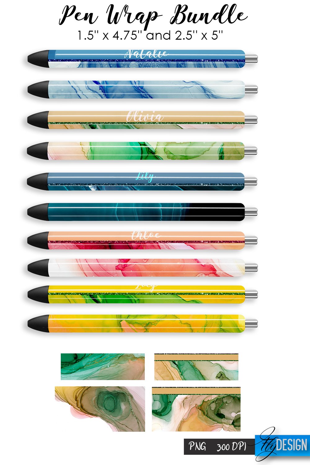 Hand Drawn Alcohol ink Pen 3. Hand Drawn Alcohol ink Pen.