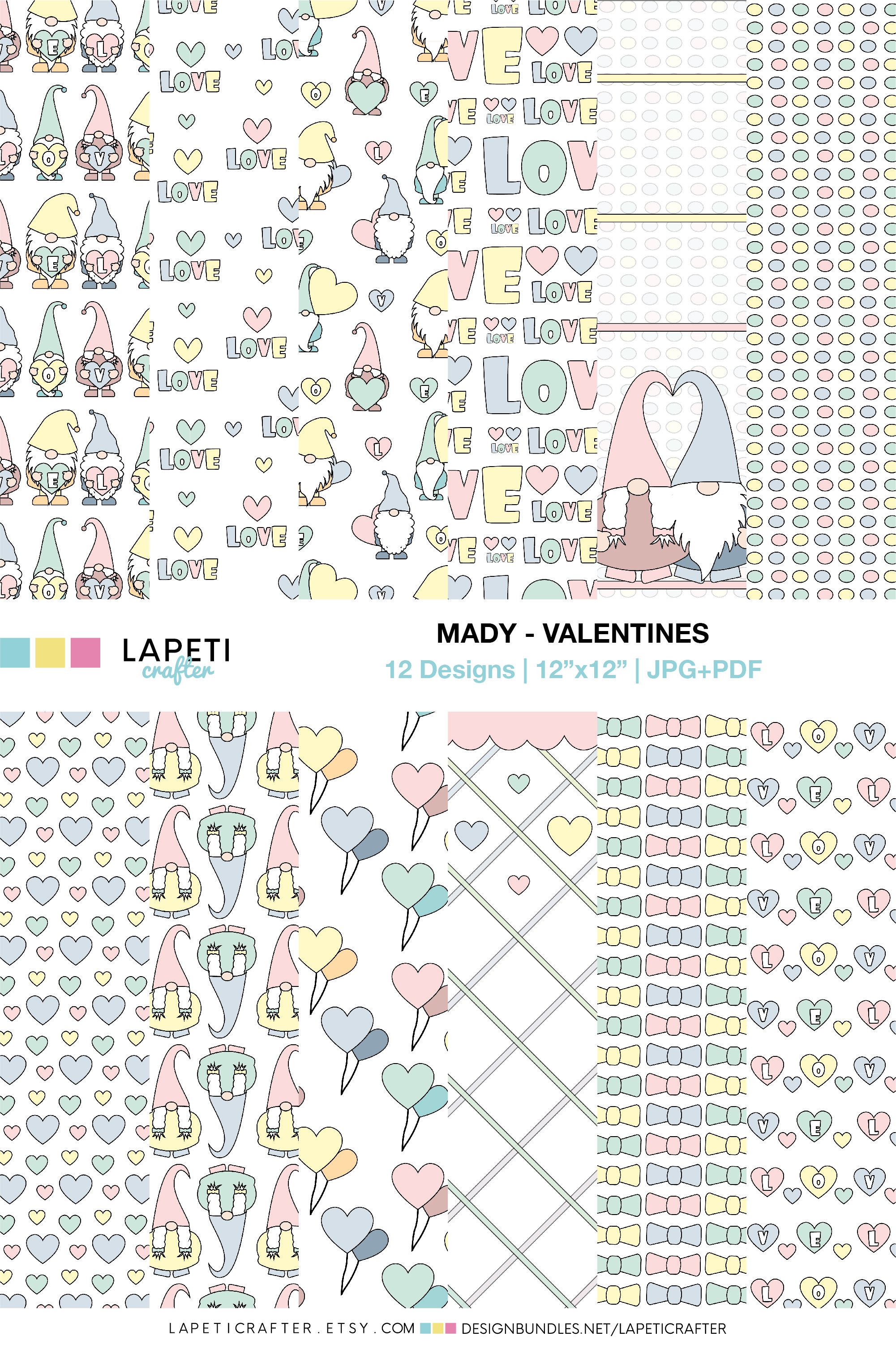 Cute Gnome Valentines Day Printable Paper