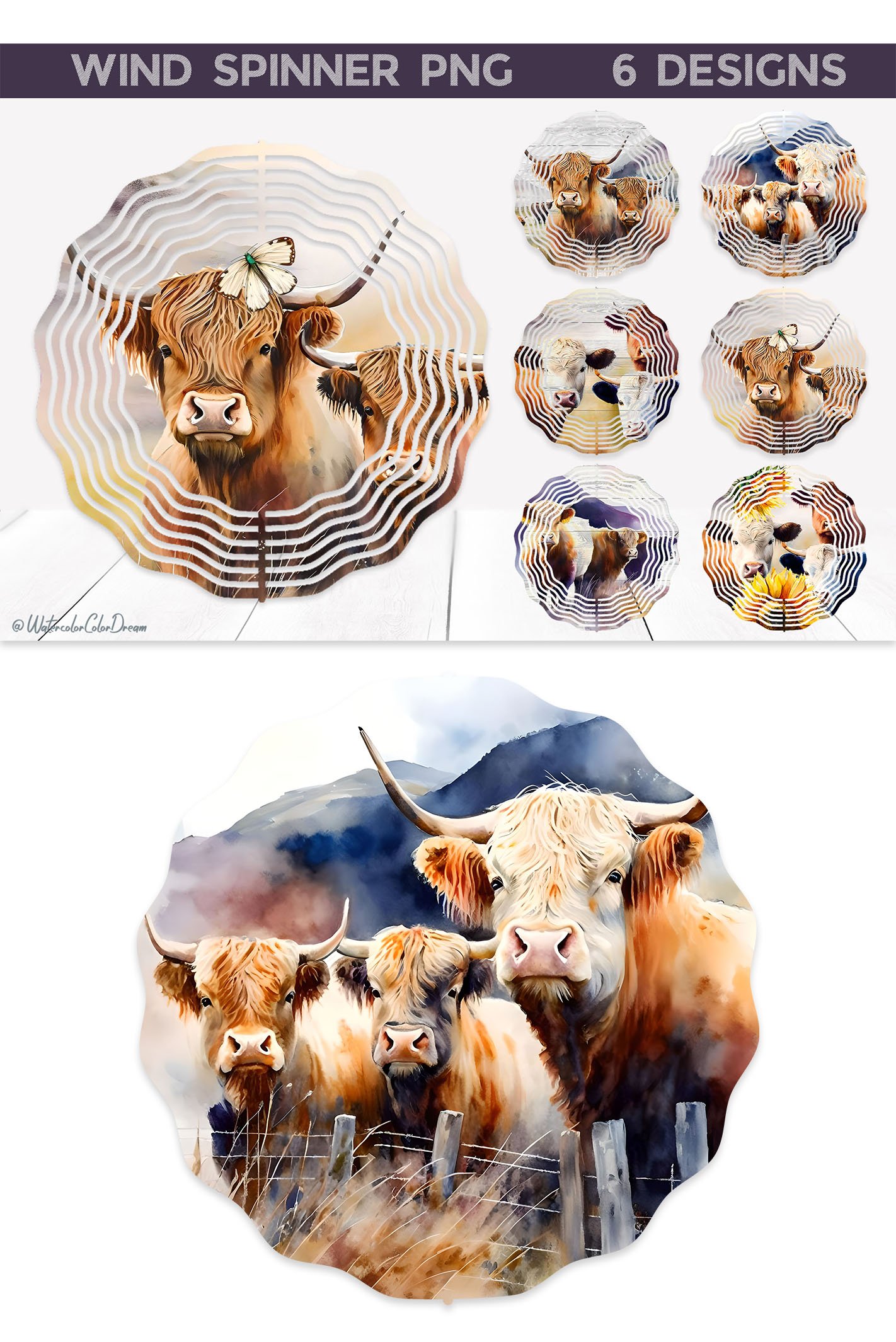 Cow Wind Spinner | Highland Cow Wind Spinner