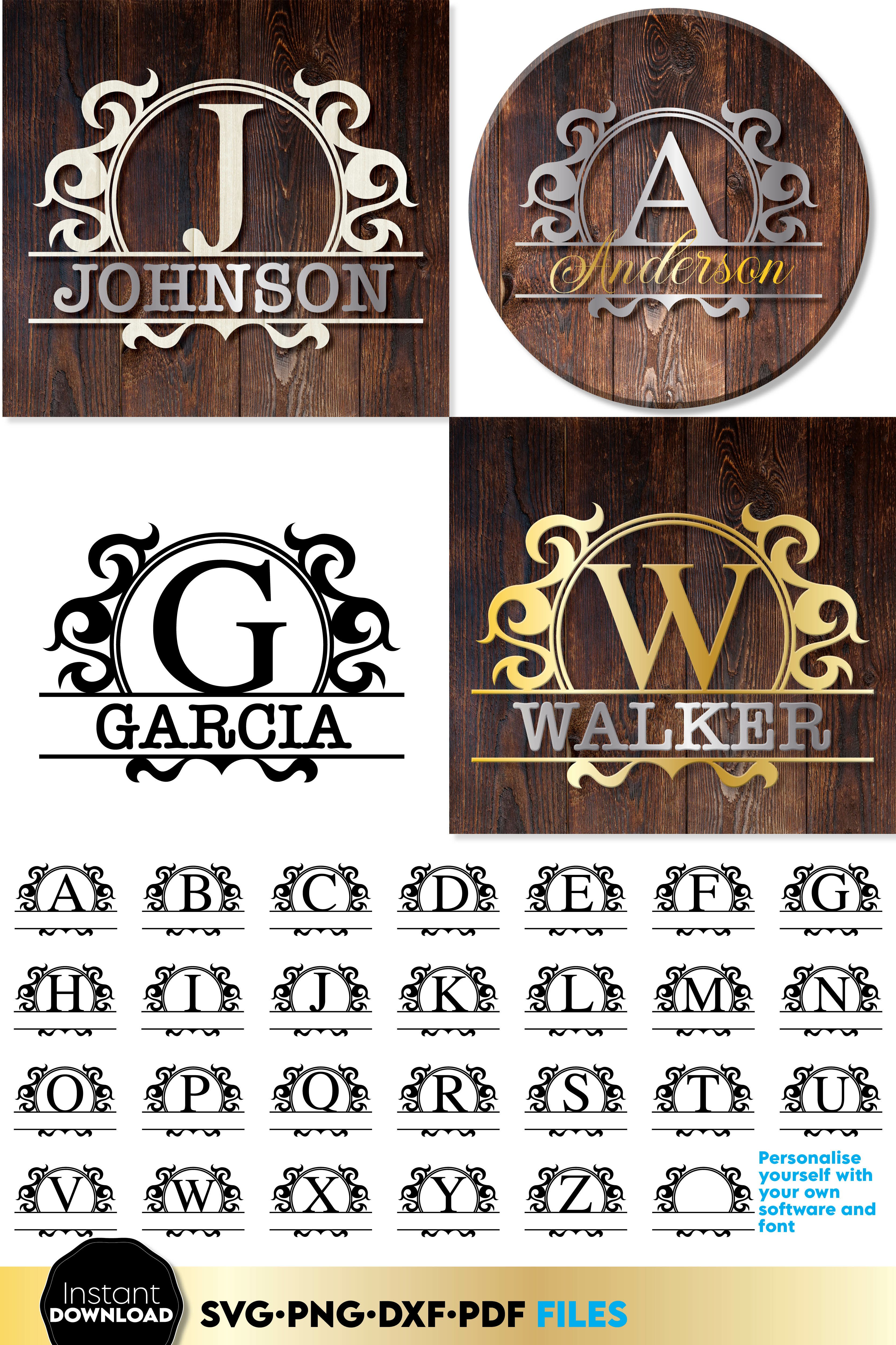 Family Name Monogram SVG | Monogram SVG | Split Monogram svg