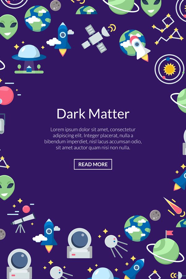 Vector flat space icons background with place for (873603)