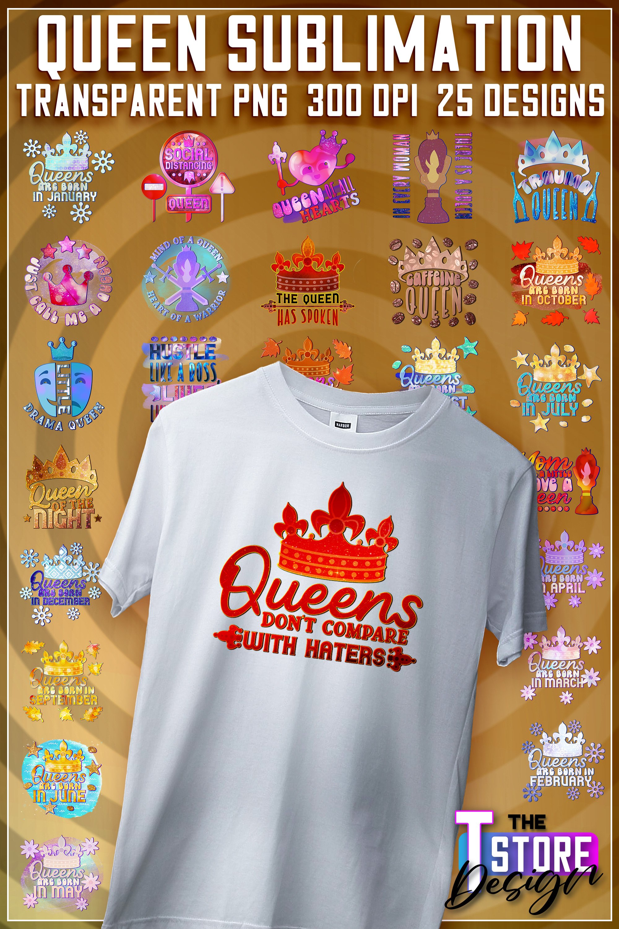 Queen Sublimation Bundle |Queen T-Shirt Design PNG (2540628)