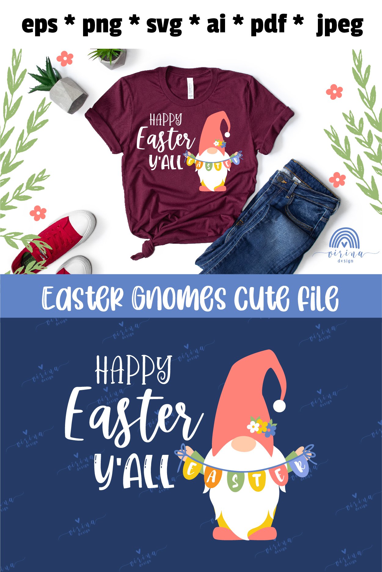 Easter Gnomes Bundle Svg. Easter gnome svg. Easter (1213081)