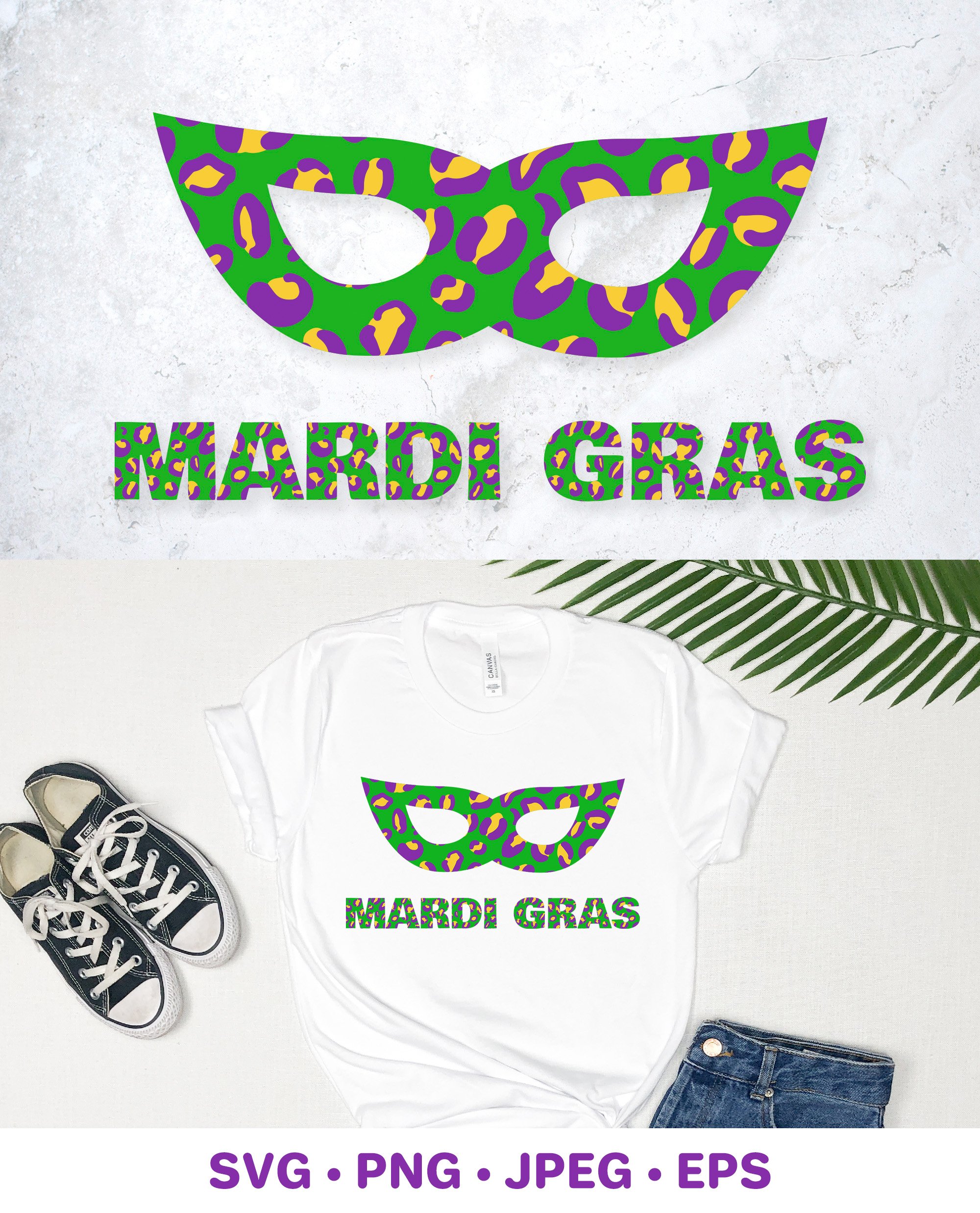 Mardi Gras. Leopard Mask. Fat Tuesday SVG, Sublimation