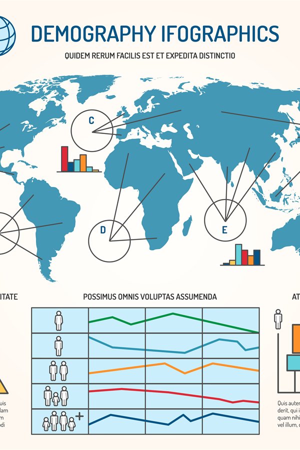 Demographic infographics vector template