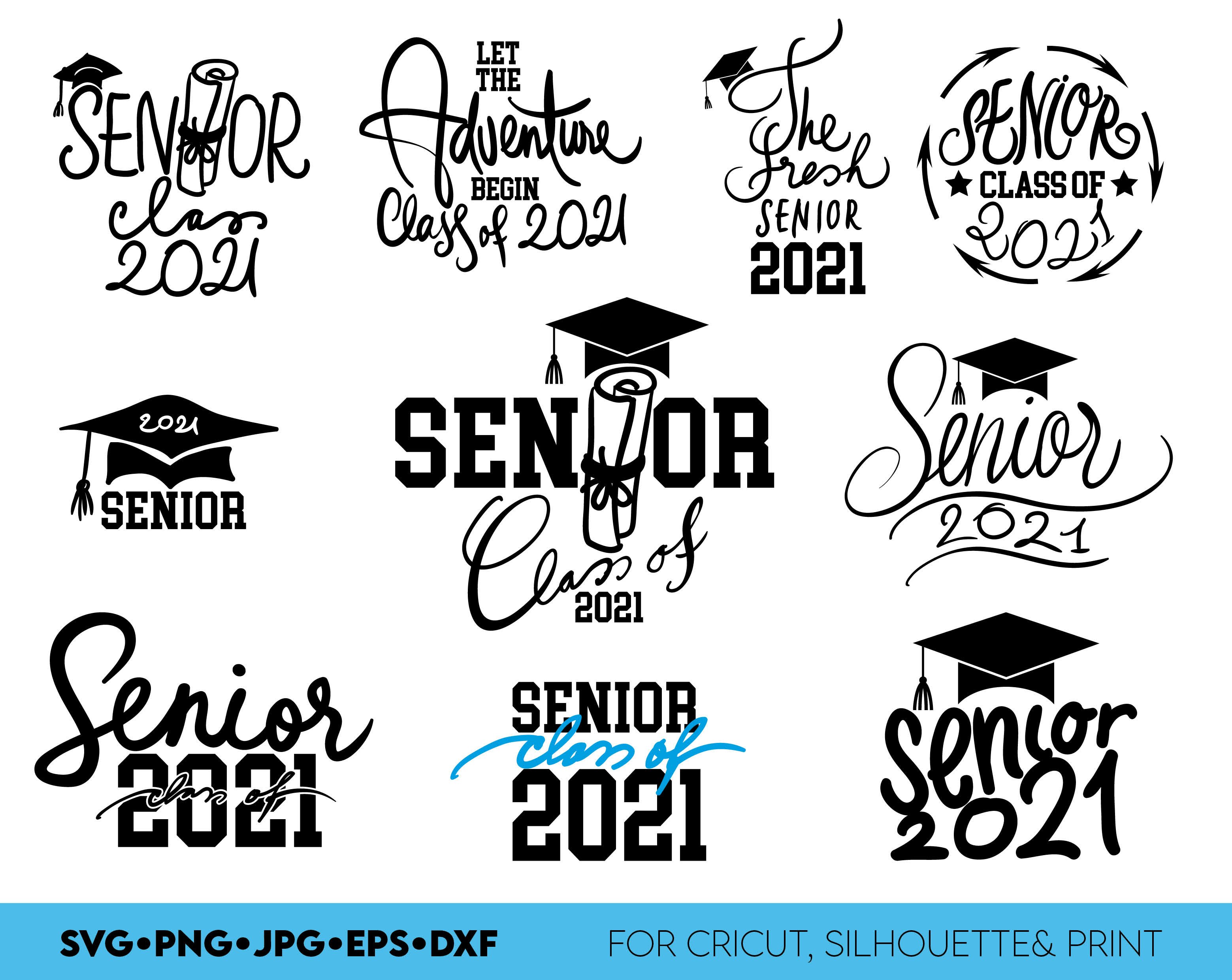 Senior 2021 SVG, Senior SVG Bundle, Class of 2021 (1344699)