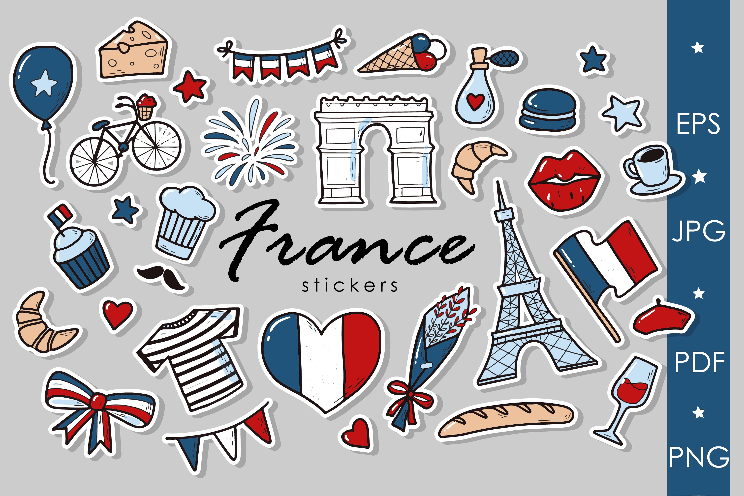 30 FRANCE STICKERS