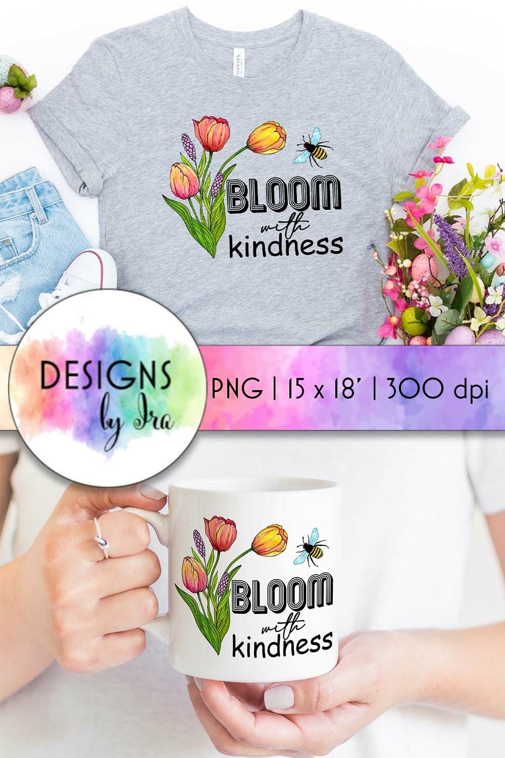 Bloom With Kindness Sublimation | Spring Flowers Sublimation